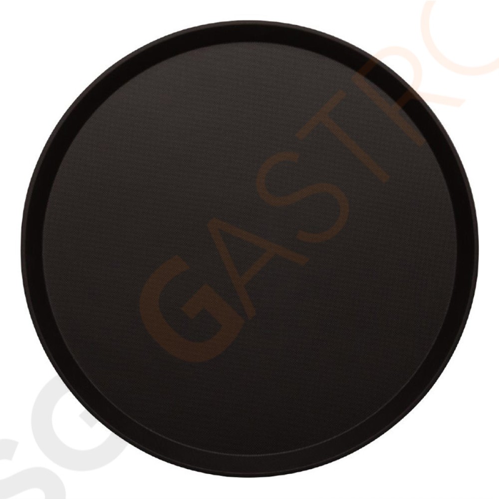 Cambro Treadlite rundes rutschfestes Fiberglas Tablett schwarz 35,5cm ...